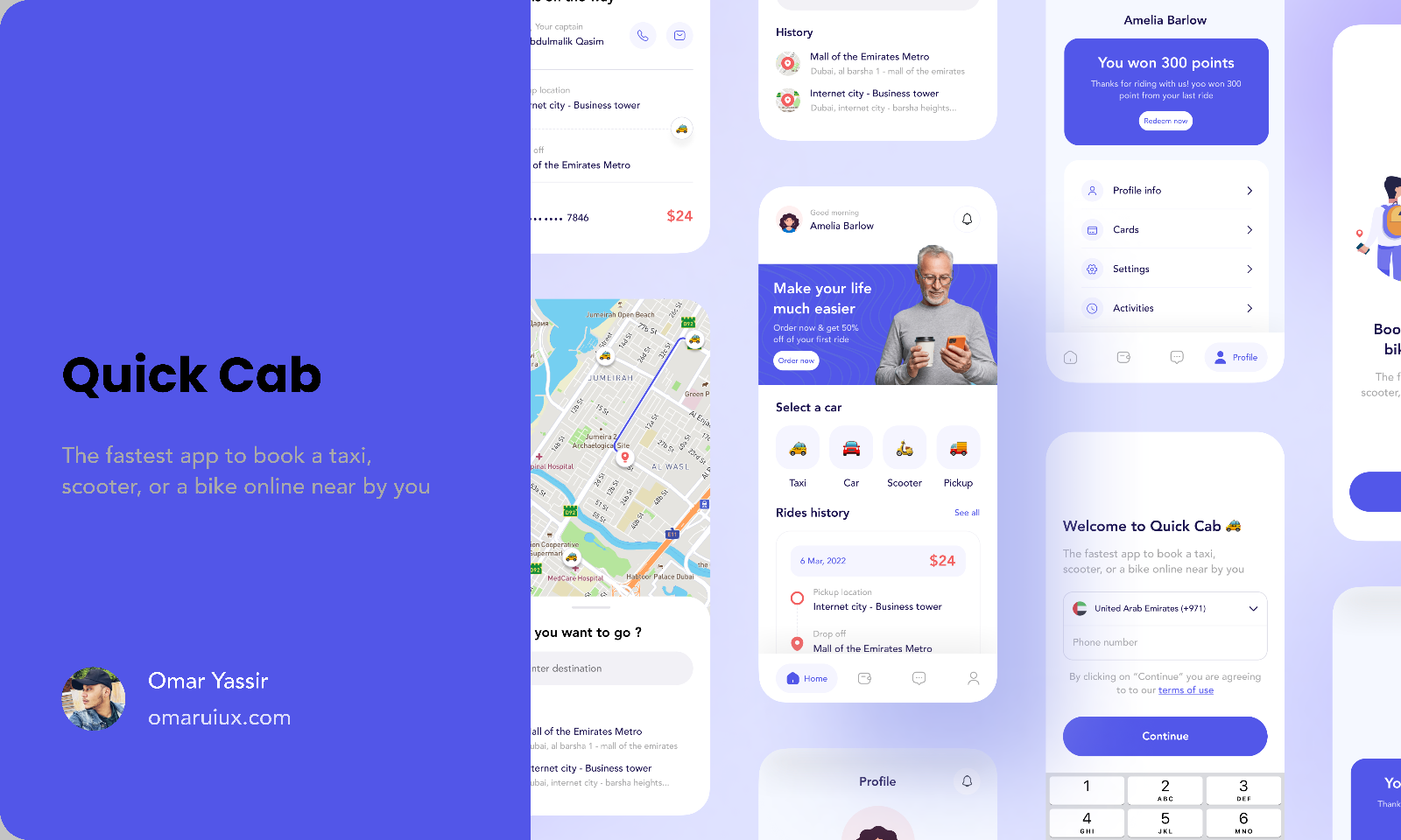 Quick Cab 🚕 UI界面设计 - Pixso设计素材